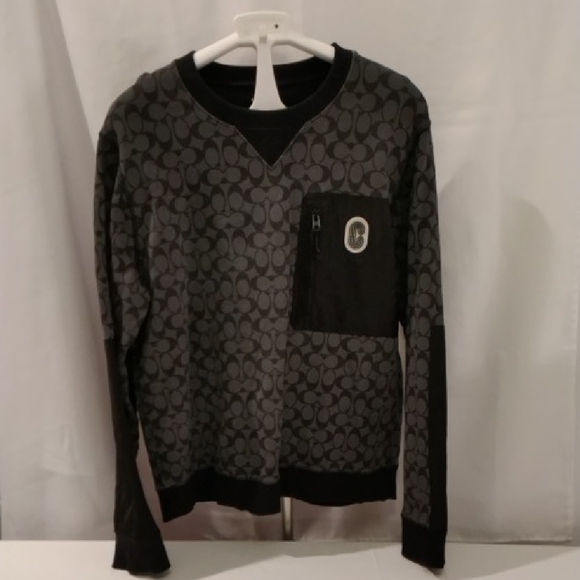 Coach | Sweaters | Coach Mens Black And Gray Patterned Crewneck Sweater ...